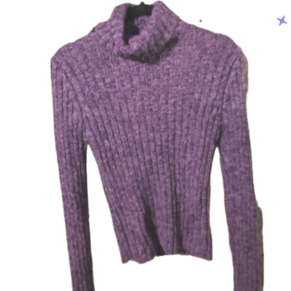 Sweaters | Vintage Jrs Med Ribbed Purple Fitted Sweater | Poshmark
